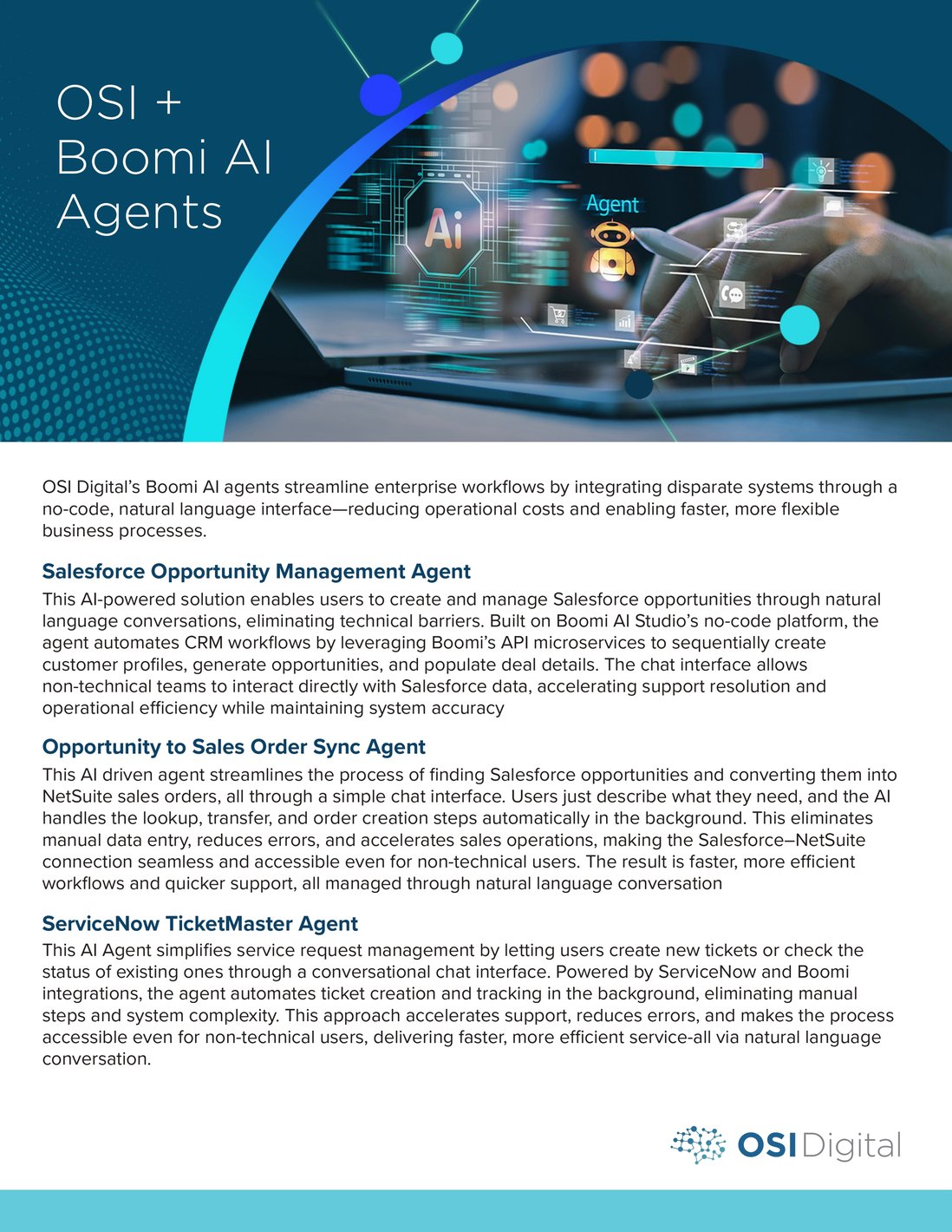 Data Sheet: OSI + Boomi AI Agents