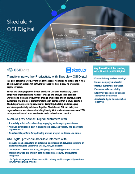 Data Sheet: Skedulo and OSI Digital Partner to Transform Worker ...